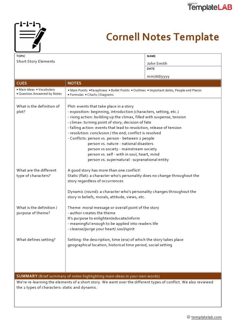16 Printable Cornell Notes Templates [Word, Excel, PDF]