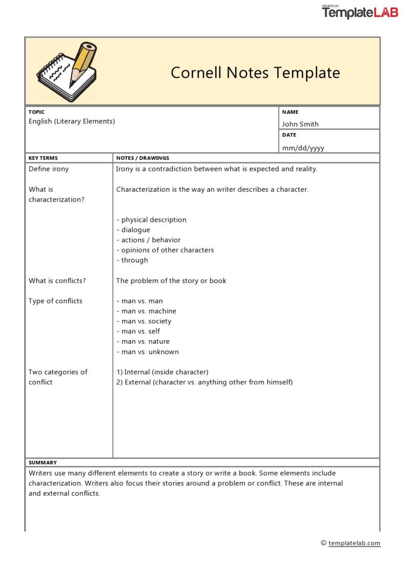 16 Printable Cornell Notes Templates [Word, Excel, PDF]