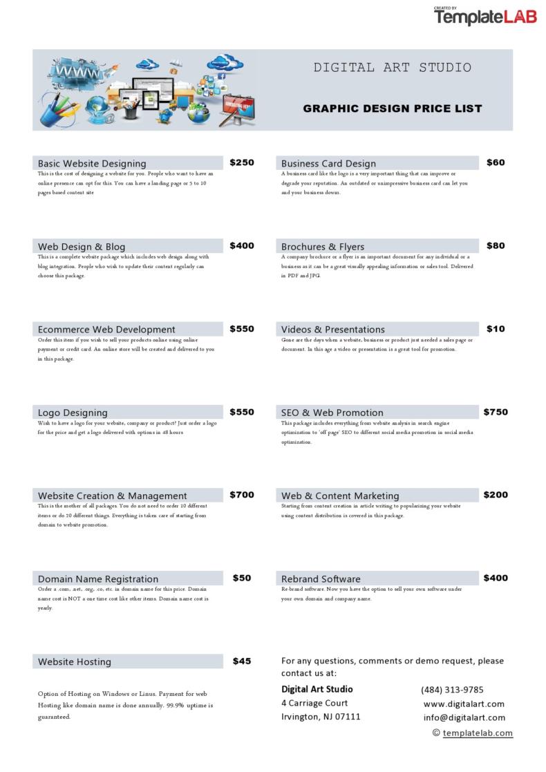 29 FREE Price List Templates (& Price Sheet Templates)