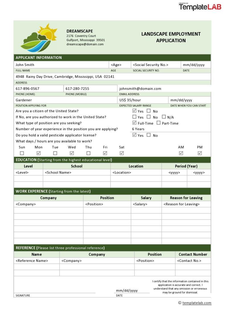 50 Free Employment / Job Application Form Templates [Printable] ᐅ ...