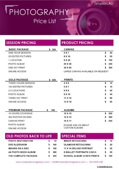 29 FREE Price List Templates (& Price Sheet Templates)