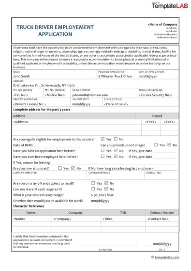 56 Free Employment & Job Application Form Templates [Printable] ᐅ ...