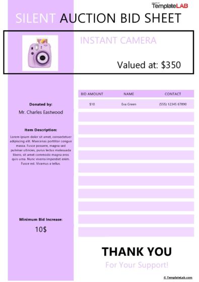 12 Best Silent Auction Bid Sheet Templates [Word, PDF, Excel]