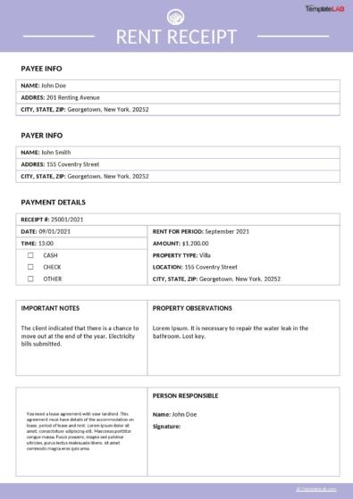 49 Printable Rent Receipts (Free Templates) ᐅ TemplateLab