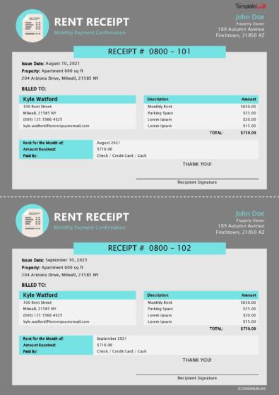 49 Printable Rent Receipts (Free Templates) ᐅ TemplateLab
