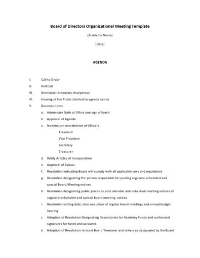 40 Board Meeting Agenda Templates (100% FREE) ᐅ TemplateLab