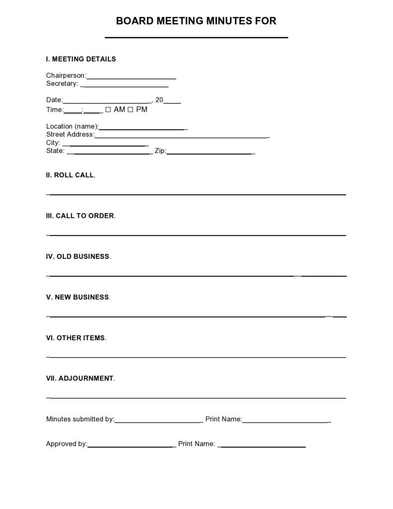 40 Board Meeting Agenda Templates (100% FREE) ᐅ TemplateLab