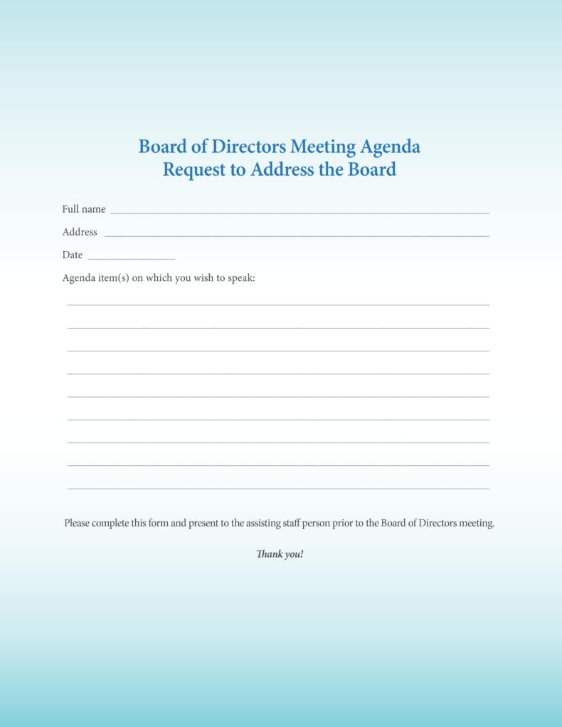 40 Board Meeting Agenda Templates (100% FREE) ᐅ TemplateLab