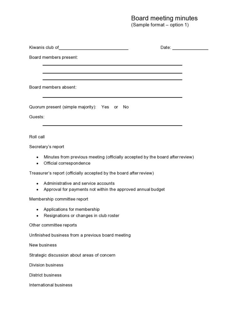 40 Board Meeting Agenda Templates (100% FREE) ᐅ TemplateLab