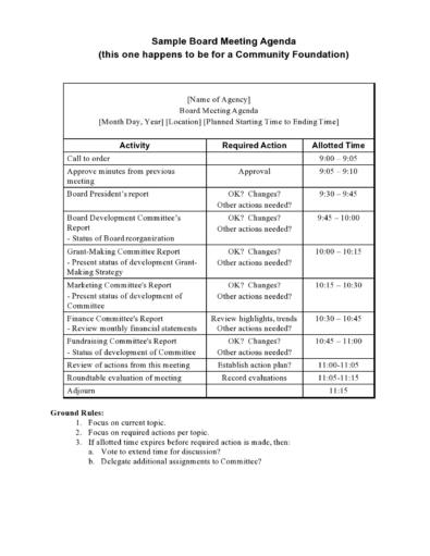 40 Board Meeting Agenda Templates (100% FREE) ᐅ TemplateLab