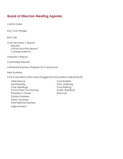 40 Board Meeting Agenda Templates (100% FREE) ᐅ TemplateLab