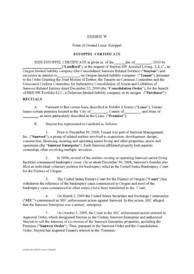 41 Real Estoppel Certificate Forms (& Samples) ᐅ TemplateLab