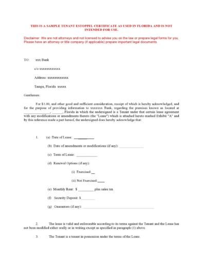 41 Real Estoppel Certificate Forms (& Samples) ᐅ TemplateLab