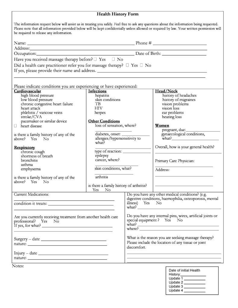 43 Medical Health History Forms [PDF, Word] ᐅ TemplateLab