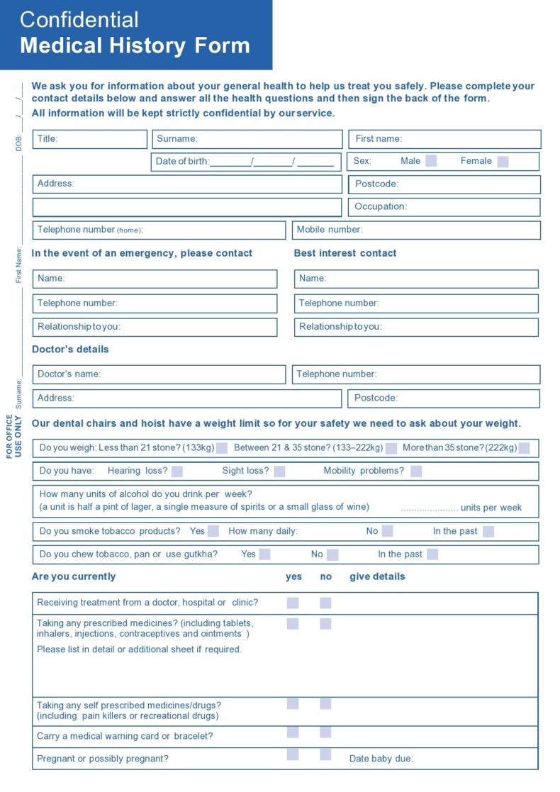 43 Medical Health History Forms [PDF, Word] ᐅ TemplateLab