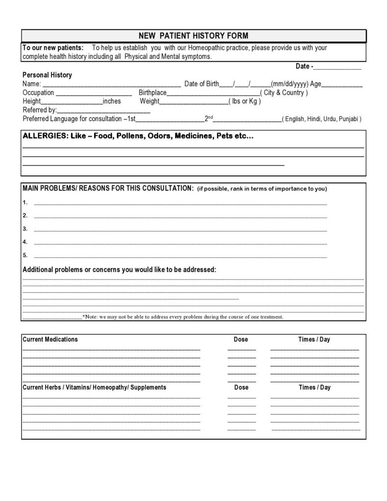 43 Medical Health History Forms [PDF, Word] ᐅ TemplateLab