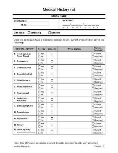 43 Medical Health History Forms [PDF, Word] ᐅ TemplateLab