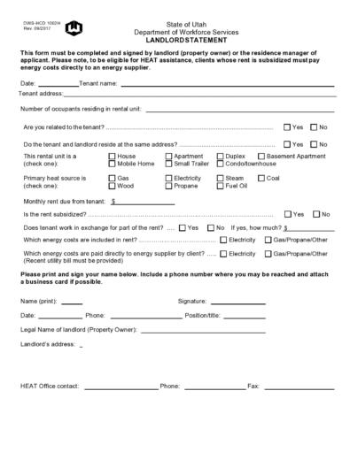 43 Perfect Landlord Statement Forms (& Letters) ᐅ TemplateLab