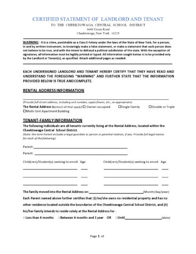 43 Perfect Landlord Statement Forms (& Letters) ᐅ TemplateLab