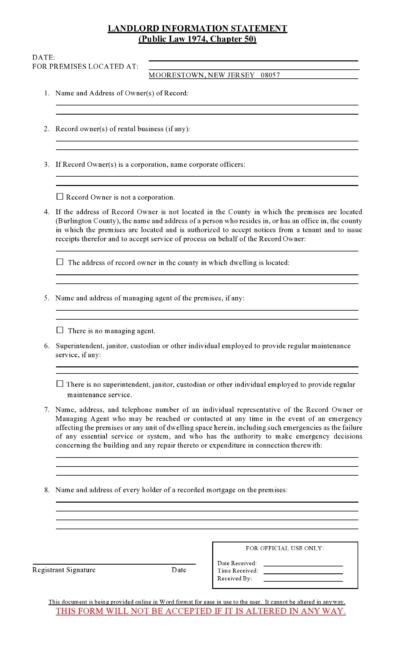 43 Perfect Landlord Statement Forms (& Letters) ᐅ TemplateLab