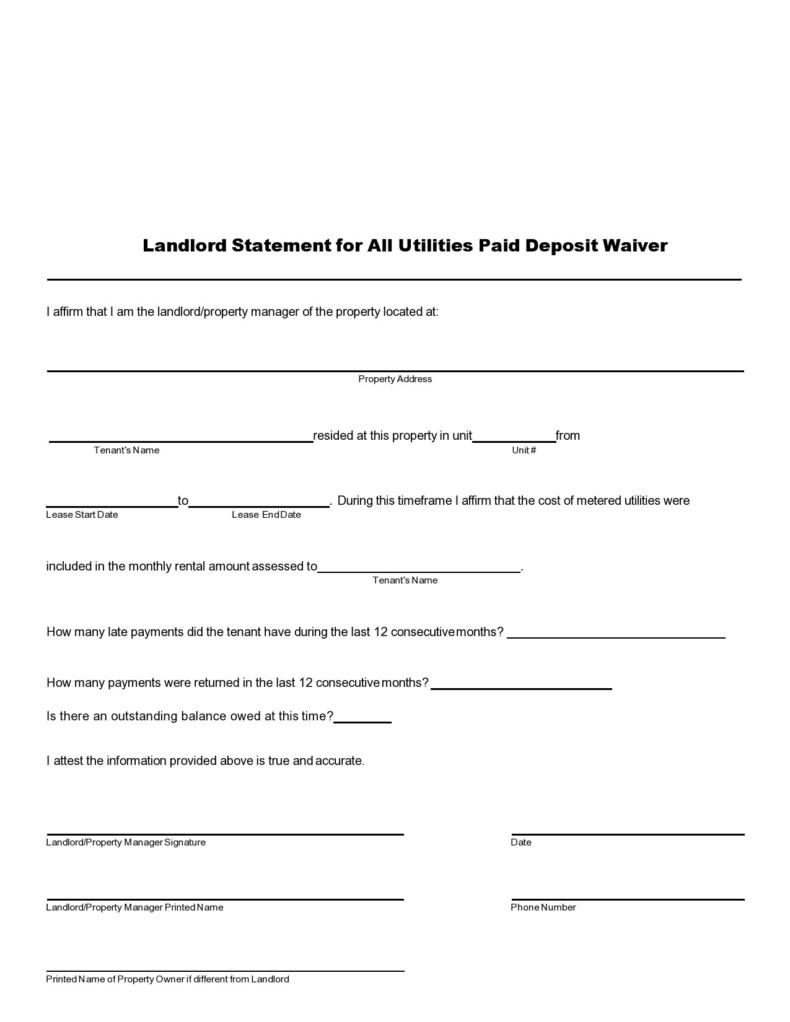 43 Perfect Landlord Statement Forms (& Letters) ᐅ TemplateLab