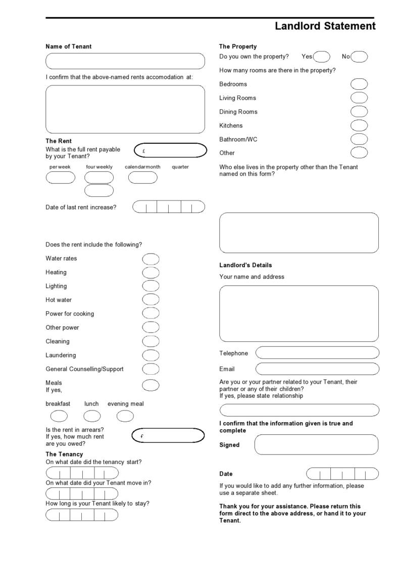 43 Perfect Landlord Statement Forms (& Letters) ᐅ TemplateLab