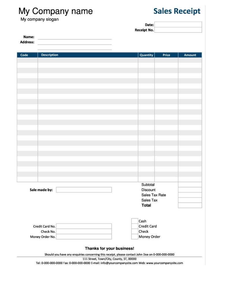 30 Editable Purchase Receipt Templates (Word / Excel) ᐅ TemplateLab