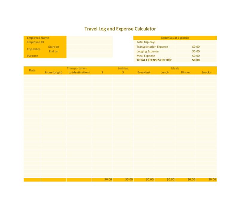42 Useful Travel Log Templates (100% Free) ᐅ TemplateLab