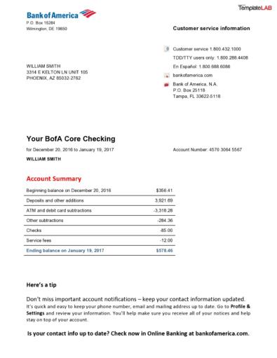 35 Editable Bank Statement Templates [FREE] ᐅ TemplateLab