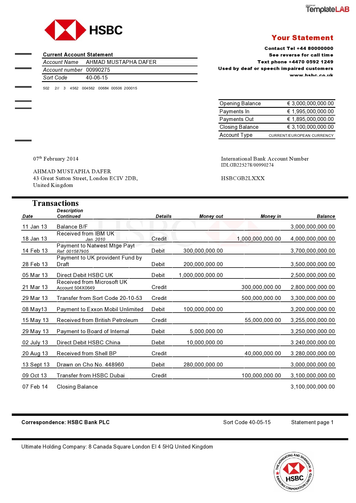 35 Editable Bank Statement Templates FREE TemplateLab 35 Editable Bank Statement Templates FREE TemplateLab