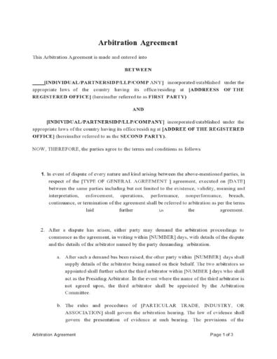 38 Best Arbitration Agreement Templates [+Examples] ᐅ TemplateLab