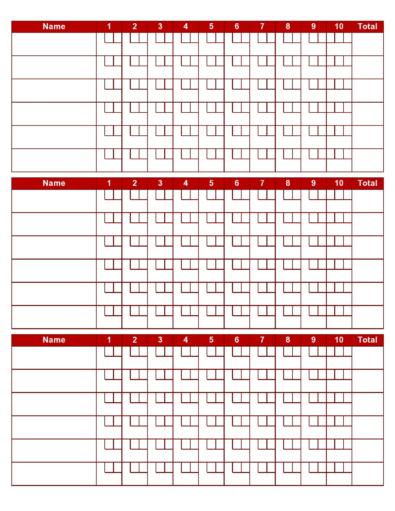 36 Printable Bowling Score Sheet Templates [& Examples]