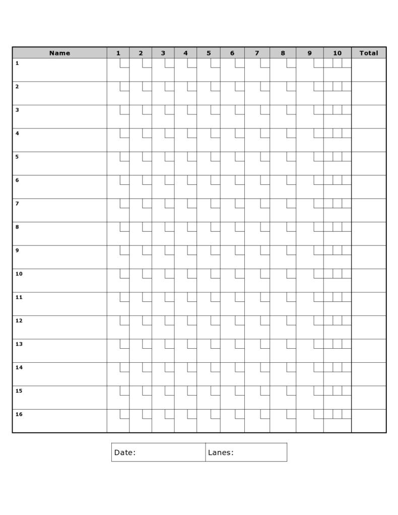 36 Printable Bowling Score Sheet Templates [& Examples]