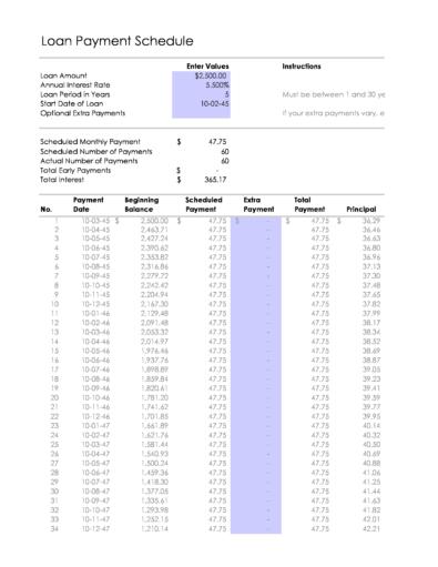 52 Free Payment Schedule Templates [Excel, Word] ᐅ TemplateLab