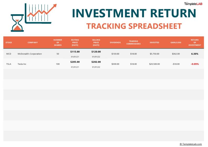 33 Free Investment Tracking Spreadsheets 💰 (Excel) ᐅ TemplateLab