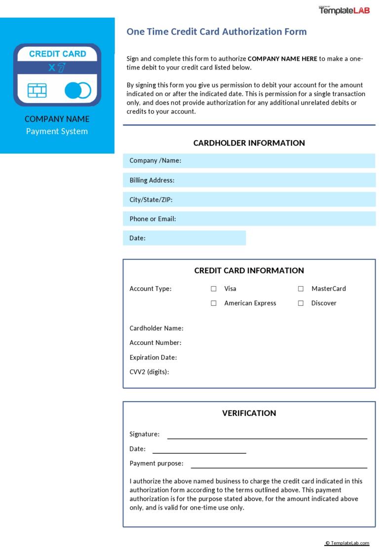 43 Credit Card Authorization Forms Templates {Ready-to-Use}