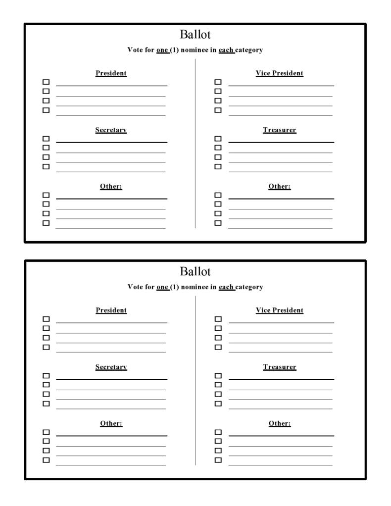 47 Free Voting Ballot Templates [Word, PDF] ᐅ TemplateLab