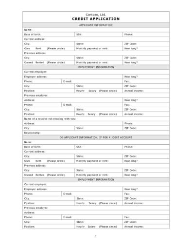 48 Blank Business Credit Application Templates (100% FREE)