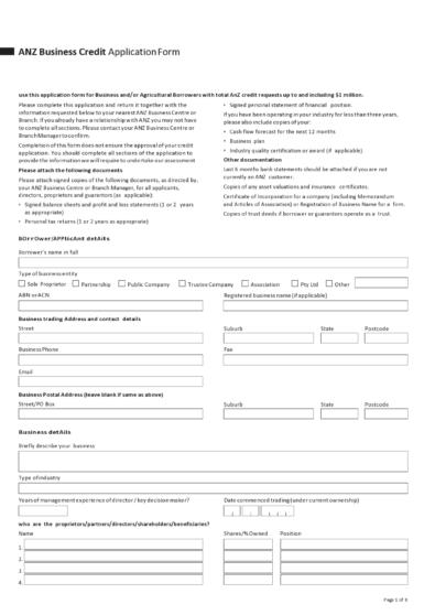 48 Blank Business Credit Application Templates (100% FREE)