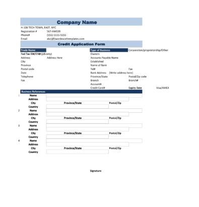 48 Blank Business Credit Application Templates (100% FREE)