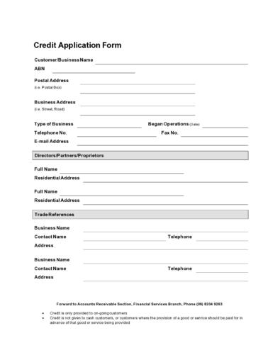 48 Blank Business Credit Application Templates (100% FREE)