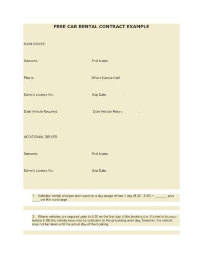 38 Free Car Rental Agreements [& Forms] ᐅ TemplateLab