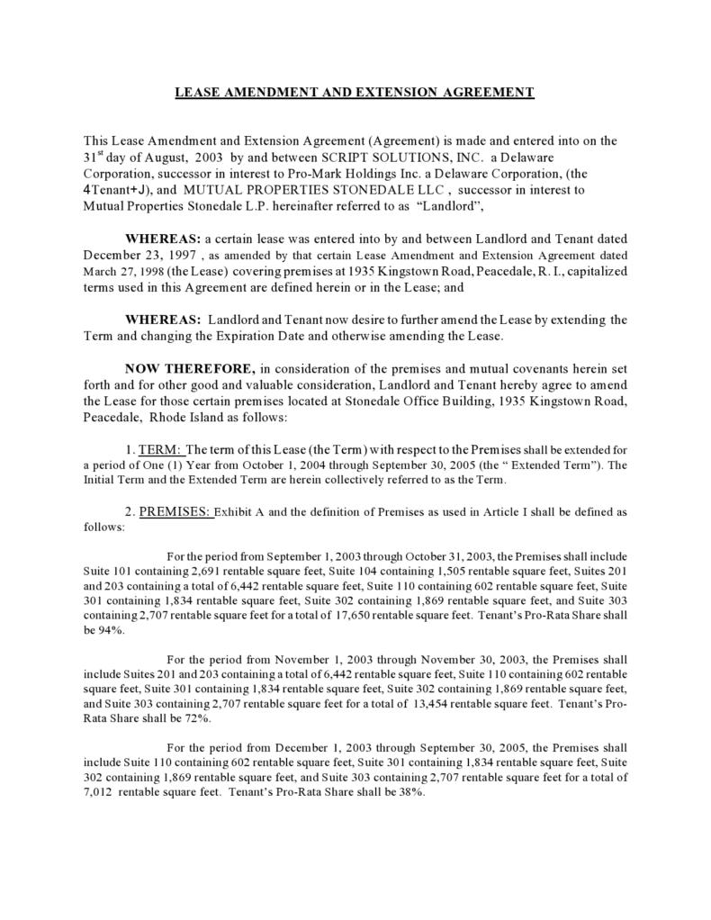43 Best Lease Extension Addendum (+ Renewal Agreements)