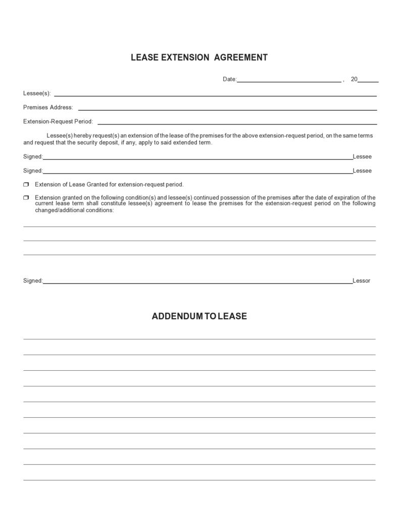 43 Best Lease Extension Addendum (+ Renewal Agreements)