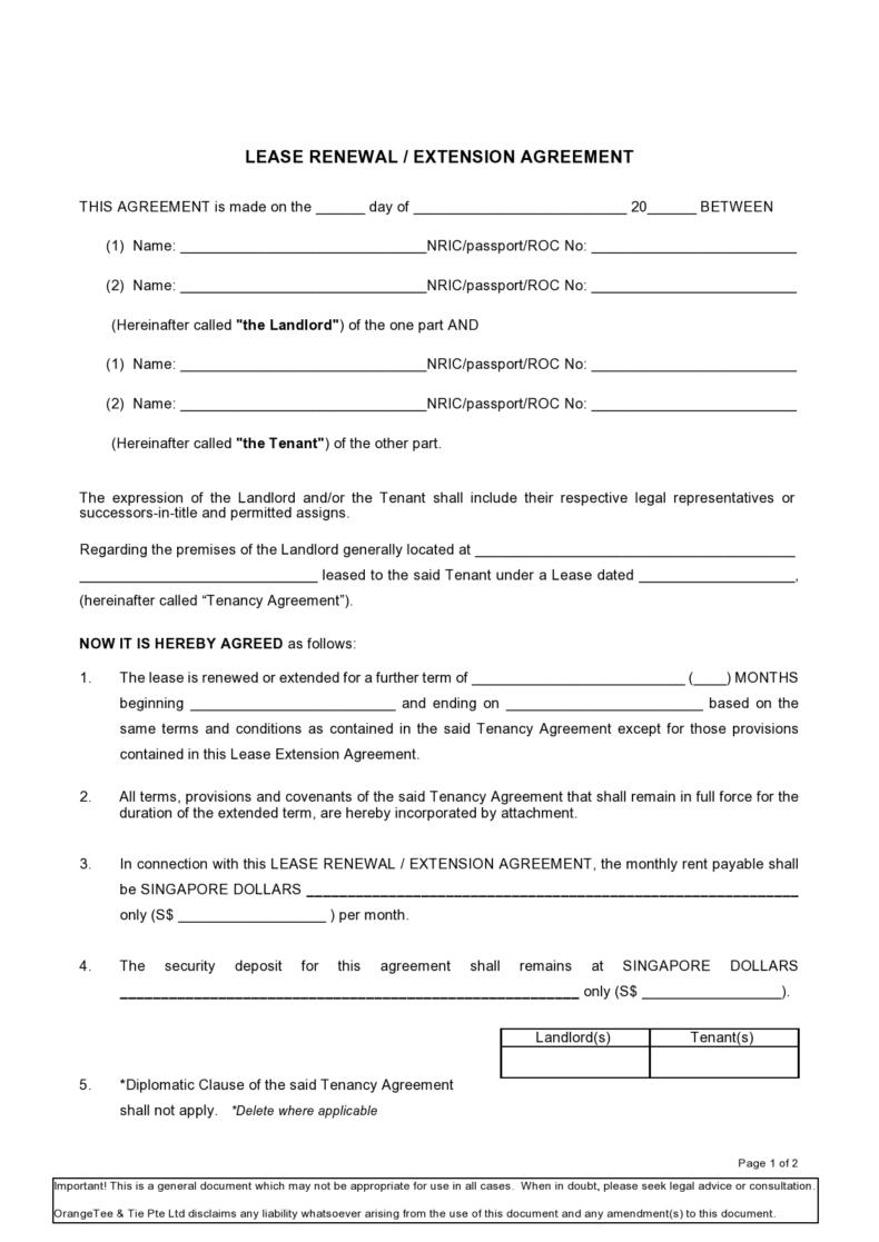 43 Best Lease Extension Addendum (+ Renewal Agreements)