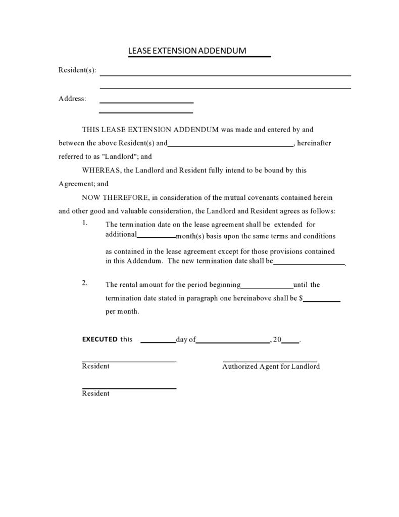 43 Best Lease Extension Addendum (+ Renewal Agreements)