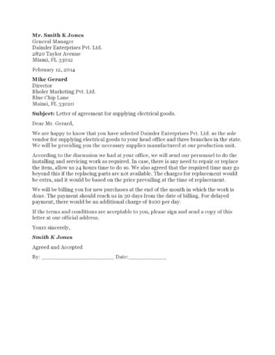41 Perfect Letter of Agreement Templates ᐅ TemplateLab