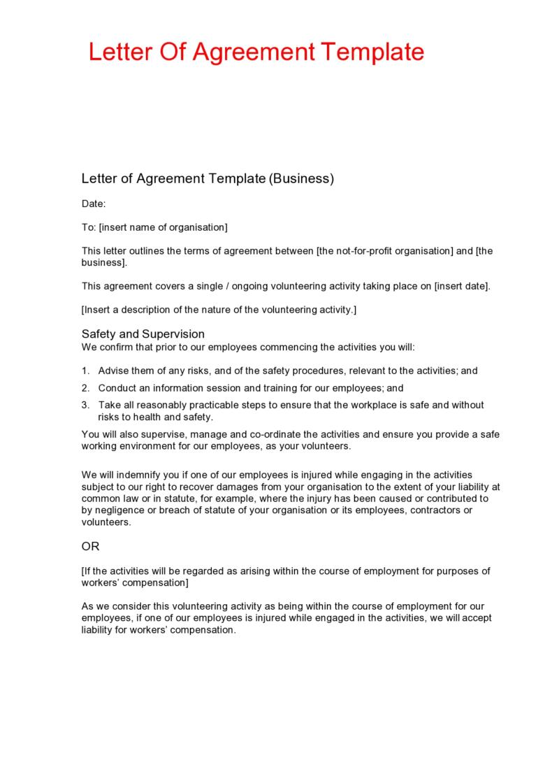 41 Perfect Letter of Agreement Templates ᐅ TemplateLab