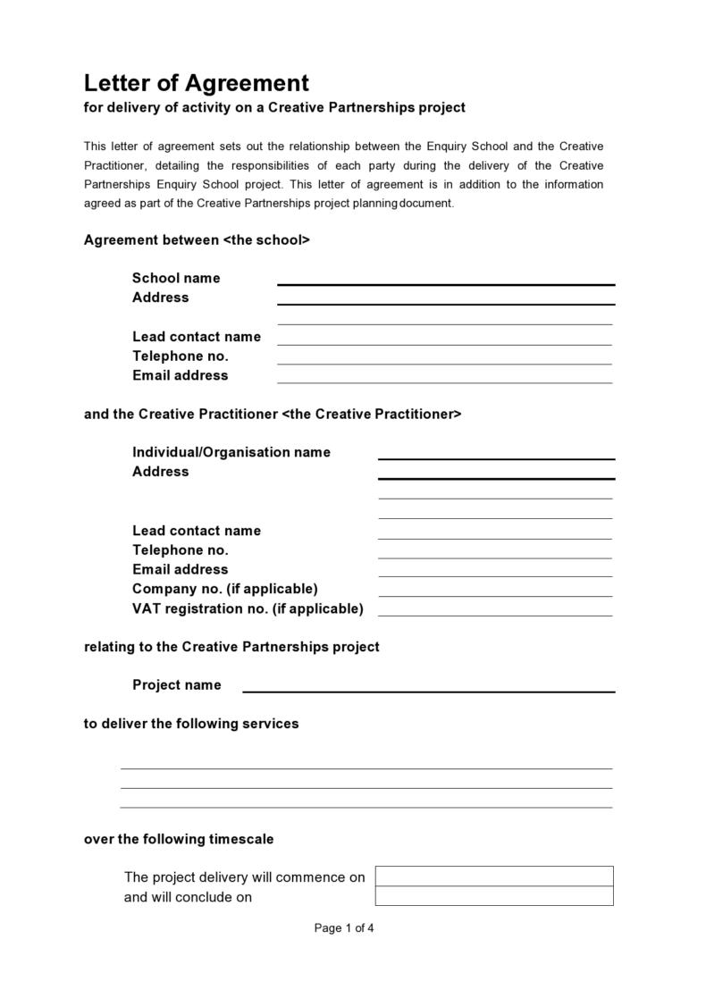 41 Perfect Letter of Agreement Templates ᐅ TemplateLab