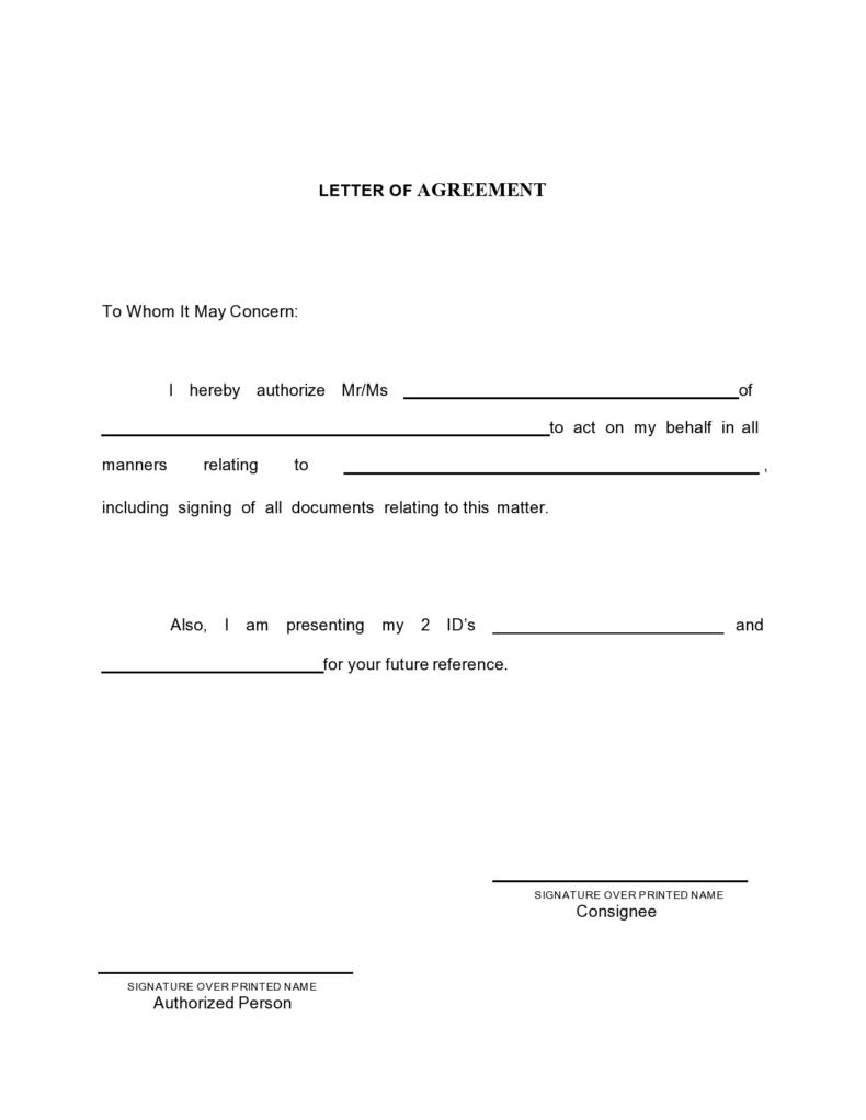 41 Perfect Letter of Agreement Templates ᐅ TemplateLab